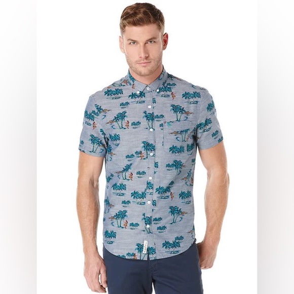 Original Penguin | Shirts | Original Penguin Tropical Print Chambray ...